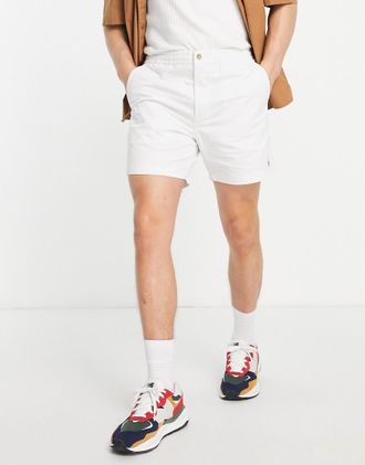 Polo Ralph Lauren Prepster - Shorts aus Twill in gebrochenem Weiß mit Markenlogo