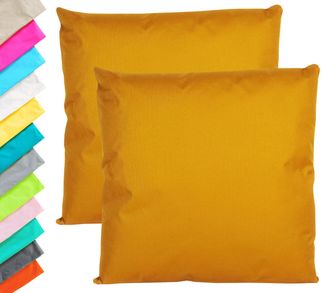 JACK 2er Set Outdoor Kissenhülle Kissenbezug 45x45cm Wasserfest Sitzkissen Lounge Kissen Garten Stuhl Lotus Effekt, Farbe:Gold