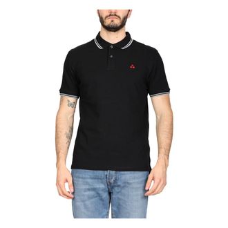 Peuterey Homme, Tops, Noir, Taille: M Polo Noir avec Logo Brod&eacute;