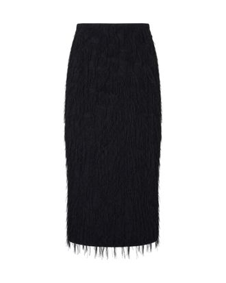 Patrizia Pepe Womens Midi Fringe Skirt Black Main Fabric: Polyester