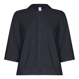 JapanTKY Osame Stretch Bluse mit Kapuze - - Blouses & Shirts - Damen - Schwarzk - L