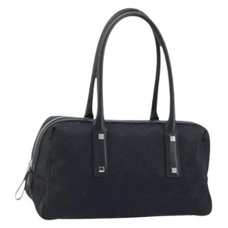 Ferragamo Sac &agrave; main en toile Pre-owned - Femme - Pre-owned - Noir - Taille: ONE Size