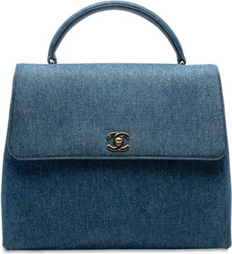 Chanel Crossbody Bags - CC Denim Kelly Top Handle Bag - Gr. unisize - in Blau - für Damen