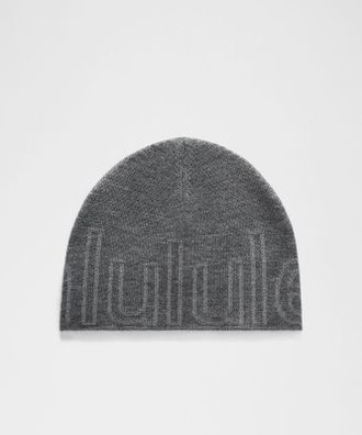 lululemon Wordmark Merino Wool Skull Beanie in Heathered Graphite Grey/Heathered Asphalt Grey