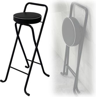 Generic Barhocker Klappbar Barstuhl mit R&uuml;ckenlehne K&uuml;chenst&uuml;hle PU Gepolstert Bistrohocker aus Metall Tresenstuhl f&uuml;r Fr&uuml;hst&uuml;cksbar
