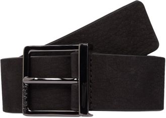 Calvin Klein Herren Gürtel Sleek Square Nubuck eckige Schnalle, Schwarz (Ck Black Nubuck), 120 cm