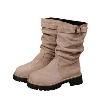 Generic Bottines &agrave; talon compens&eacute; pour femme - Bout rond - Talon moyen - Chaussures de neige &eacute;l&eacute;gantes et chaudes pour f&ecirc;te en plein air, kaki, 38 EU