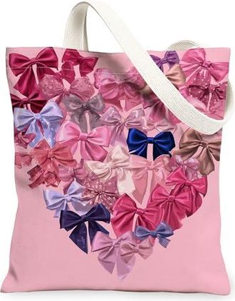 Generic Sacs fourre-tout &eacute;l&eacute;gants en toile, motif coeur vintage, sacs d&eacute;picerie r&eacute;utilisables, l&eacute;gers et lavables en toile pour, p&ecirc;che, 13x15 Inch