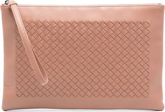 Bottega Veneta Clutches - Nappa Intrecciato Zip Wristlet Pouch - Gr. unisize - in Braun - f&uuml;r Damen