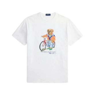 Ralph Lauren Homme, Tops, Blanc, Taille: M Polo Bear T-Shirt