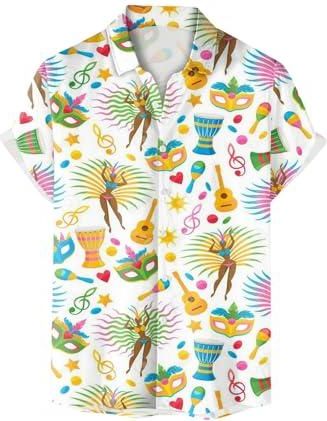 Generic Chemise hippie pour homme - Costume de carnaval - Imprim&eacute; &eacute;tincelant - Discoth&egrave;que - Costume r&eacute;tro traditionnel pour homme, 084 Jaune, XXL