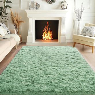 Generic HOKXUAN Teppich Wohnzimmer Hochflor 90 x 100 cm Kurzflor rutschfest Flauschig Teppich Kurzflor Modern Faux Fell Teppich Flauschig Modernes Einfarbiges