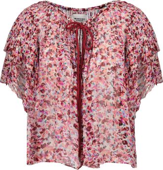 Isabel Marant Top Fapani Imprim&eacute; Framboise &Eacute;cru