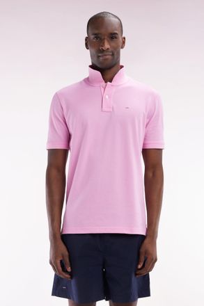 Eden Park Polo &Agrave; Manches Courtes Uni En Coton Pima Rose Coupe Droite