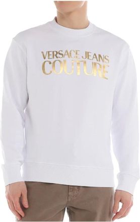 Versace Jeans Couture Homme, Sweatshirts et sweats &agrave; capuche, Blanc, Taille: L Felpa SweaT-shirt