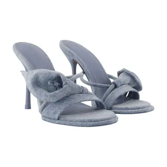 Cult Gaia Womens Cori Heel Blue Cotton