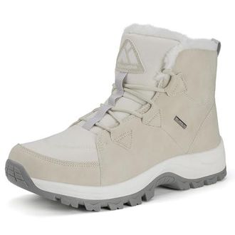 Mishansha Femme Chaussure Hiver Chaude Fourr&eacute;e Bottines Hiver Gris Clair GR.38