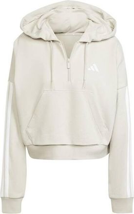 adidas Damen Kapuzensweat Essentials 3-Streifen French Terry Quarter-Zip