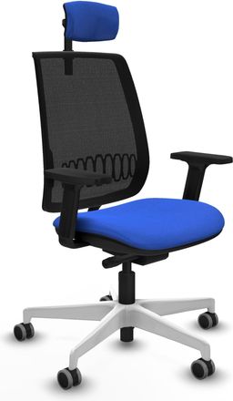 Piqueras y Crespo Ergonomischer Alares Arbeitsstuhl mit 2D-Armen, h&ouml;henverstellbare Lendenwirbelst&uuml;tze und h&ouml;henverstellbares Kopfteil, Schwarz / Blau