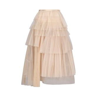 Dior Femme, Jupes, Beige, Taille: 36 FR Jupe midi pliss&eacute;e asym&eacute;trique