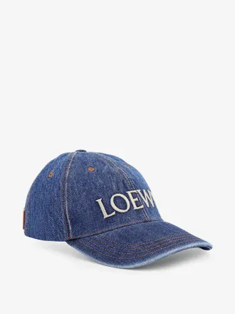 Loewe Womens Hat Paulas Ibiza Blue Denim Cotton