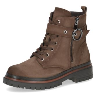Caprice Damen Stiefeletten aus Leder mit Schnalle, Beige (Taupe Nubuc), 39 EU