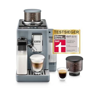 DeLonghi Rivelia - Perfetto Kaffeevollautomat mit LatteCrema-Milchaufschäumer, 16 One-Touch-Getränke, farbiges Touch-Display, austauschbare Bohnenbehälter, Gra