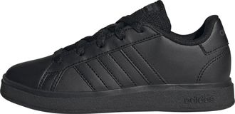 adidas Unisex Kinder Grand Court Lifestyle Tennis Lace-Up Shoes, Carbon Black/Carbon Black/Grey SIX, 38 2/3 EU