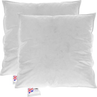 Homescapes Füllkissen 40x40 cm - 2er-Set Federkissen mit Daunen & Baumwollbezug, Kissenfüllung/Innenkissen für Dekokissen wie Sofakissen & Bettkissen oder kleine