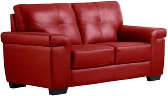 Vente-Unique Canapé 2 Places en Cuir Hazel - Rouge