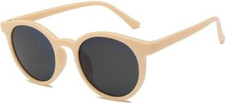 Generic Lunettes De Soleil &Agrave; Monture Ronde For Femmes, Id&eacute;ales For Les Vacances, Le Shopping Ou Lext&eacute;rieur(Beige)