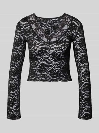 Only Slim Fit Langarmshirt in Spitzen-Mesh-Optik Modell NIKKA