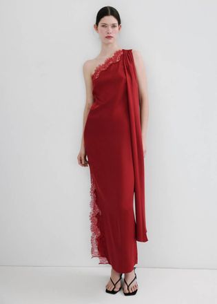 Mango Robe asym&eacute;trique foulard rouge - Femme - XS - MANGO