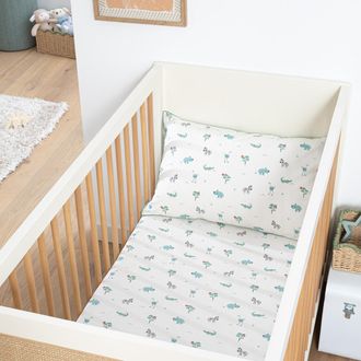 La Redoute Interieurs Drap-housse Enfant En Coton Biologique Bonnet 17 Cm Imprim&eacute; Animaux Savane