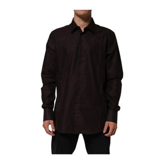 Dolce & Gabbana Martini Cotton Long Sleeve Shirt - - Shirts - Herren - Braun - 4XL