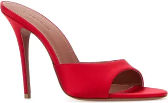 Amina Muaddi Fabric Heel Mule - Red