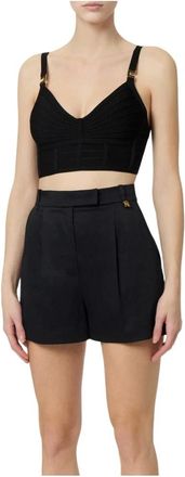 Elisabetta Franchi Femme, Tops, Noir, Taille: 38 FR Crop Top