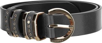Pinko Pinko, unisex, Accessoires, Noir, Taille: M Ceinture en cuir avec clous