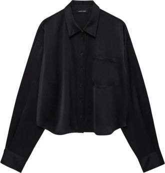 Anine Bing Femme, Blouses et Chemises, Noir, Taille: 40 FR Scott Cropped Shirt