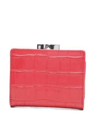 Vivienne Westwood Portemonnaie - Textured Crocodile-Embossed Wallet With Metallic C - Gr. unisize - in Rot - f&uuml;r Damen