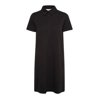 Part Two Schwarzes Hemdkleid mit kurzen &Auml;rmeln - - Dresses - Damen - Schwarzk - L