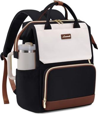 Lovevook Sac &agrave; dos pour ordinateur portable avec grande poche pour bouteille deau, beige, noir, marron, 17.3 Zoll