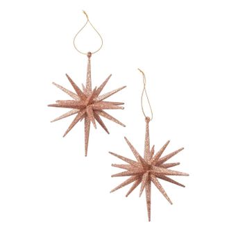 Boltze Boltze 2049424 Tove Rosegoldene Dekoanh&auml;nger,14 cm Stern, 2 St&uuml;ck