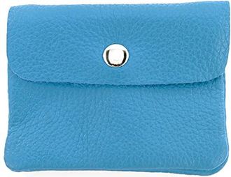 modamoda.de Modamoda de P09 Portefeuille en cuir italien, pour femme, petit, bleu, XS