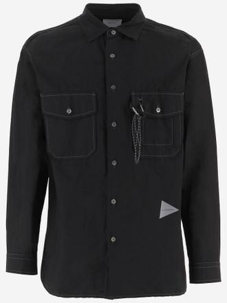 And Wander Mens Shirt Cotton-Blend Black