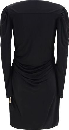 Balmain Wrap-Neck Jersey Mini Dress - Black