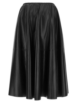 Alberta Ferretti Polyester Flared Skirt - Black