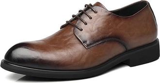 Generic Chaussures habillées Oxford for Hommes à Lacets, Bout Pointu Bruni, Chaussures Derby en Cuir végétalien, Basses, antidérapantes, Talon carré, soirée(M