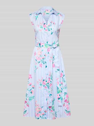Milano Hemdblusenkleid mit V-Ausschnitt und Bindeg&uuml;rtel