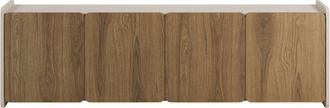 DRAWER Meuble TV 4 portes en bois L180cm - Bois fonc&eacute; - Enara